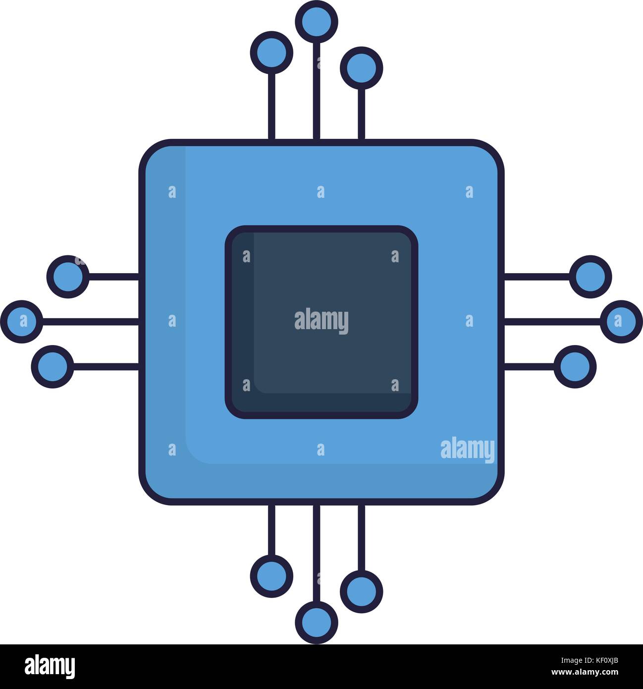 computer chip icon over white background vector illustration Stock ...
