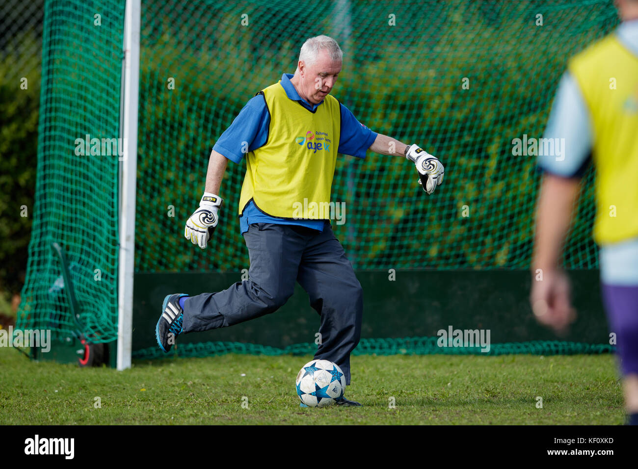 Men during a Senior walking football training session Stock Photo - Alamy