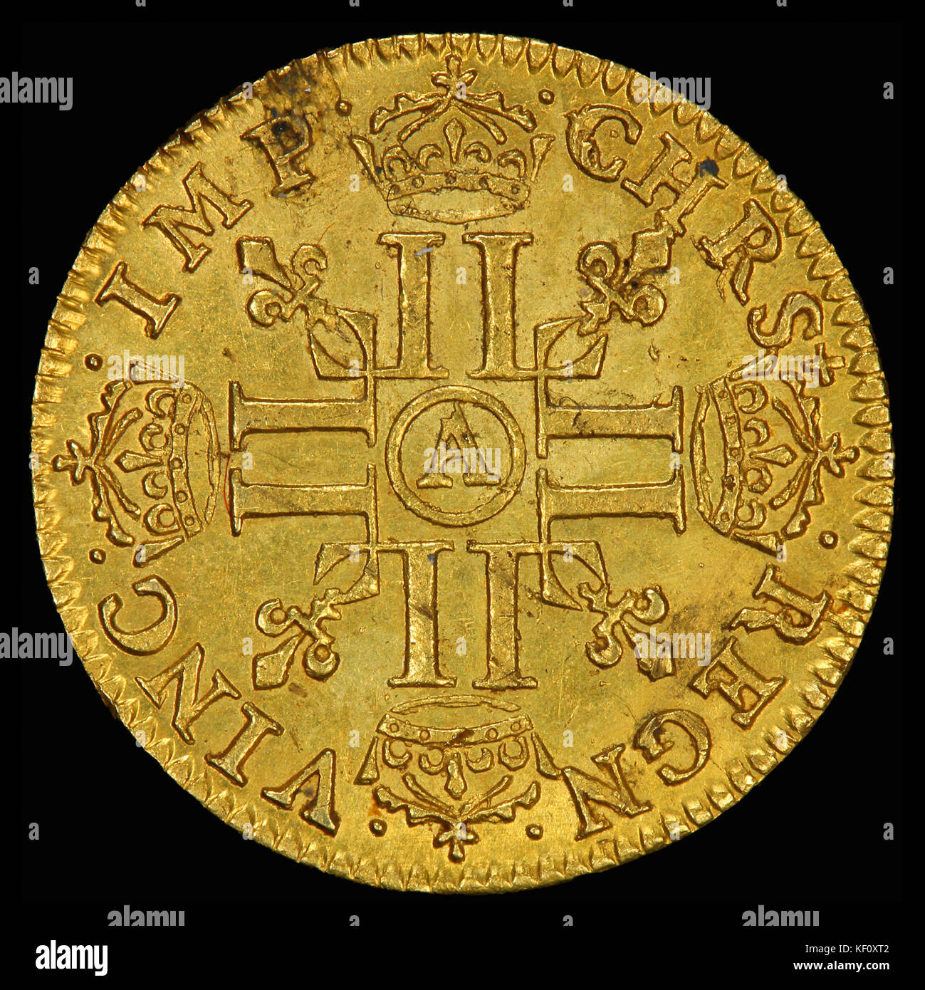 France 1643 A Half Louis d'Or (rev Stock Photo - Alamy
