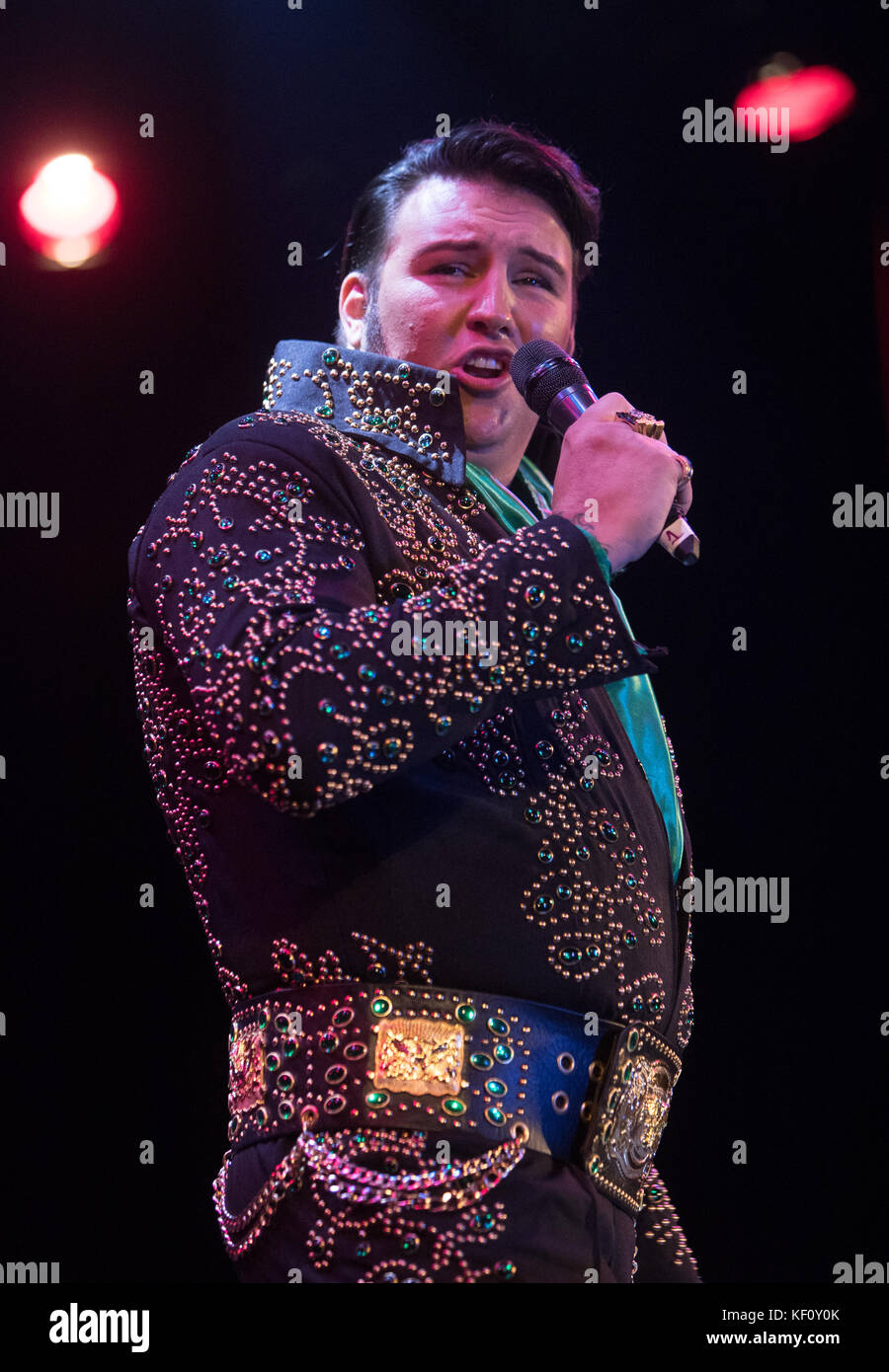 Elvis fans and tribute performers attend the 2017 Porthcawl Elvis ...