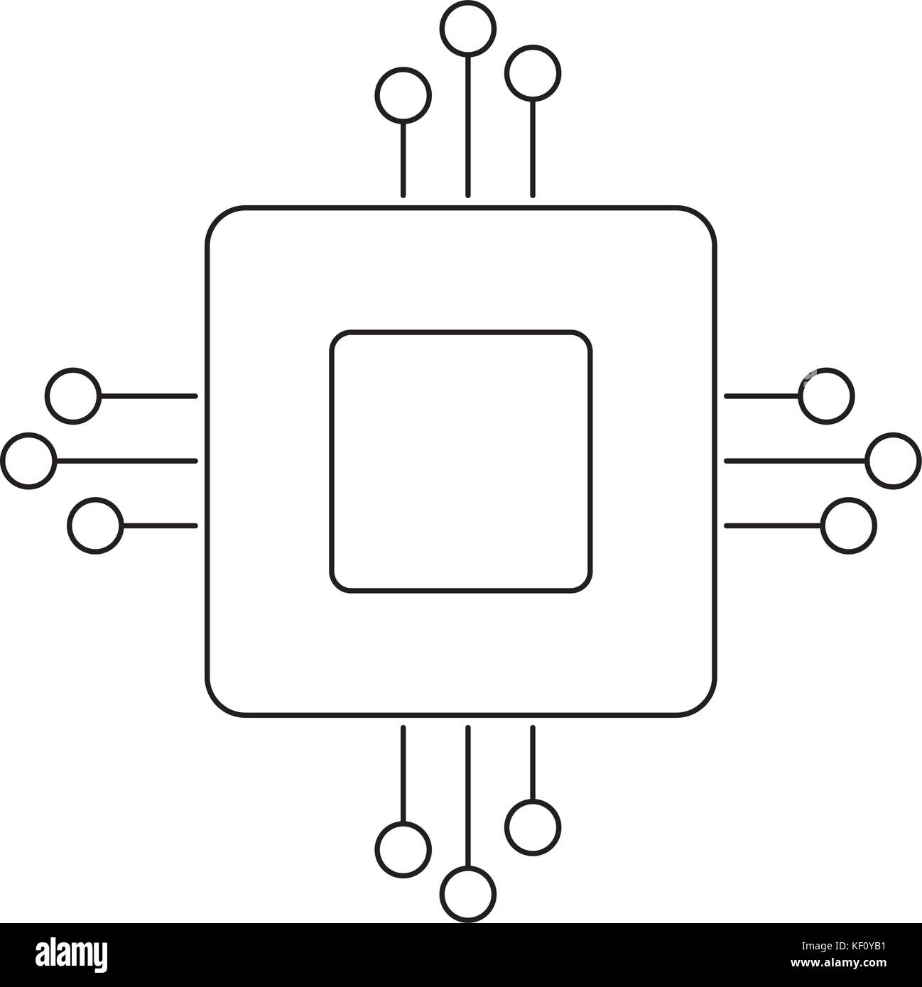 computer chip icon over white background vector illustration Stock ...