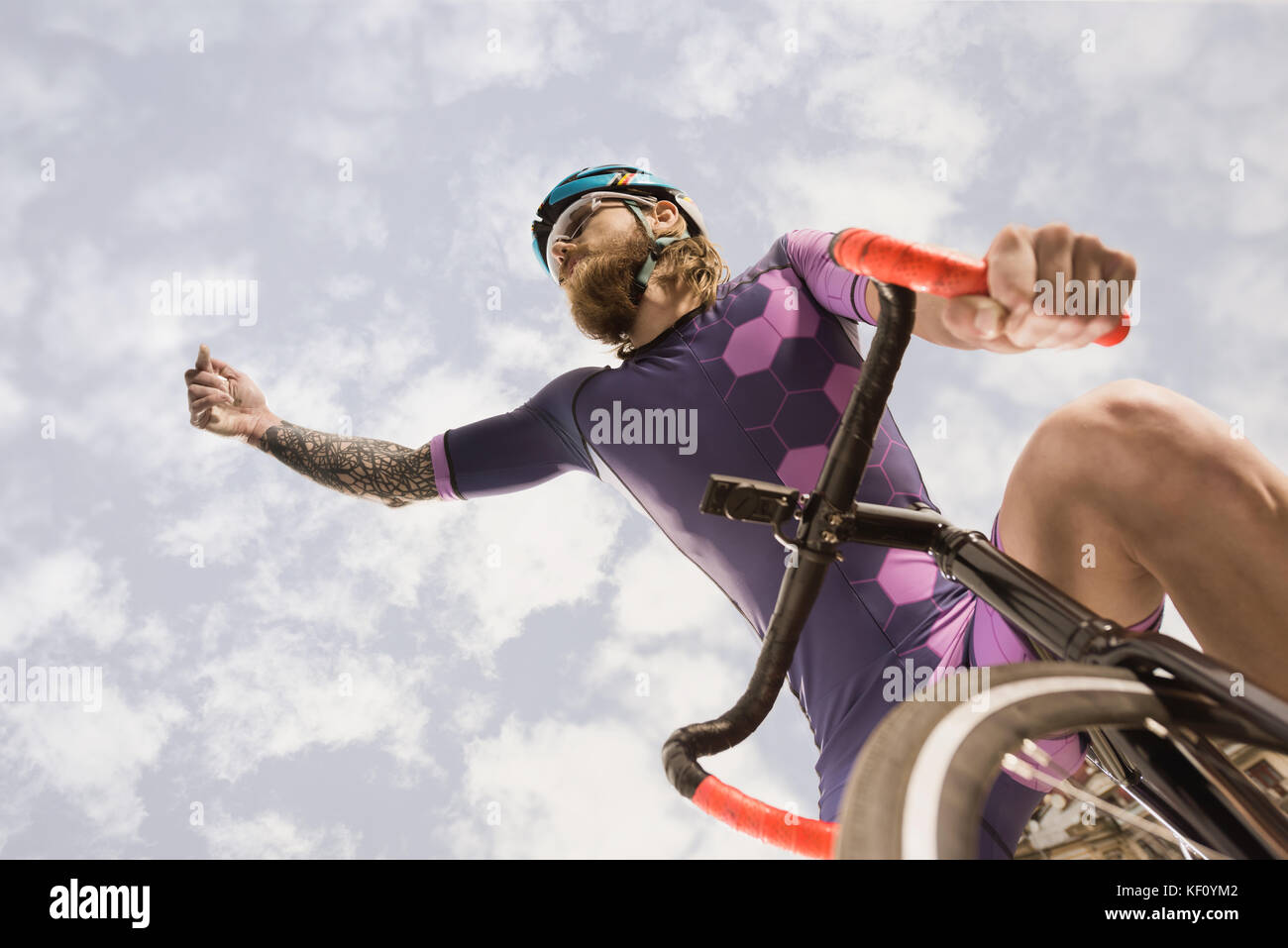 Bottom view young man riding hi-res stock photography and images - Alamy