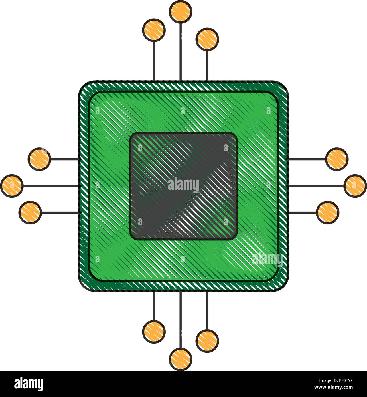 computer chip icon over white background vector illustration Stock ...