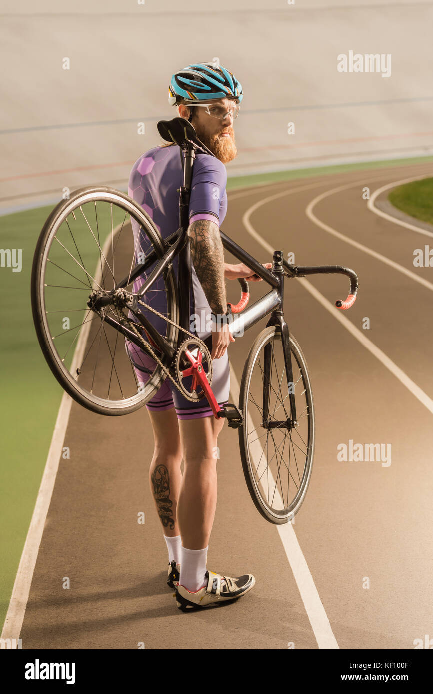 cyclist on cycle race track Stock Photo - Alamy