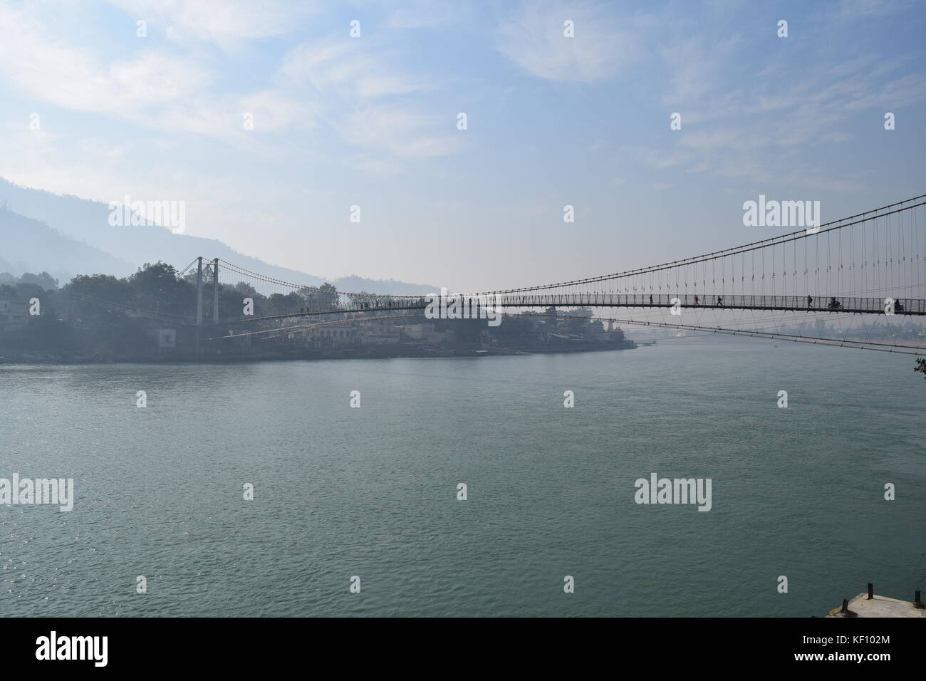 This is an Image of The Lakshman Jhula (Suspension Bridge) of Rishikesh ...