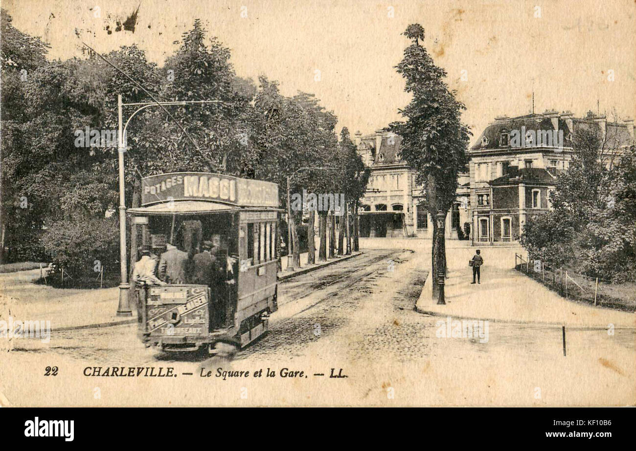 A photograph or illustration of 'Le Square de la Gare' in Charleville ...