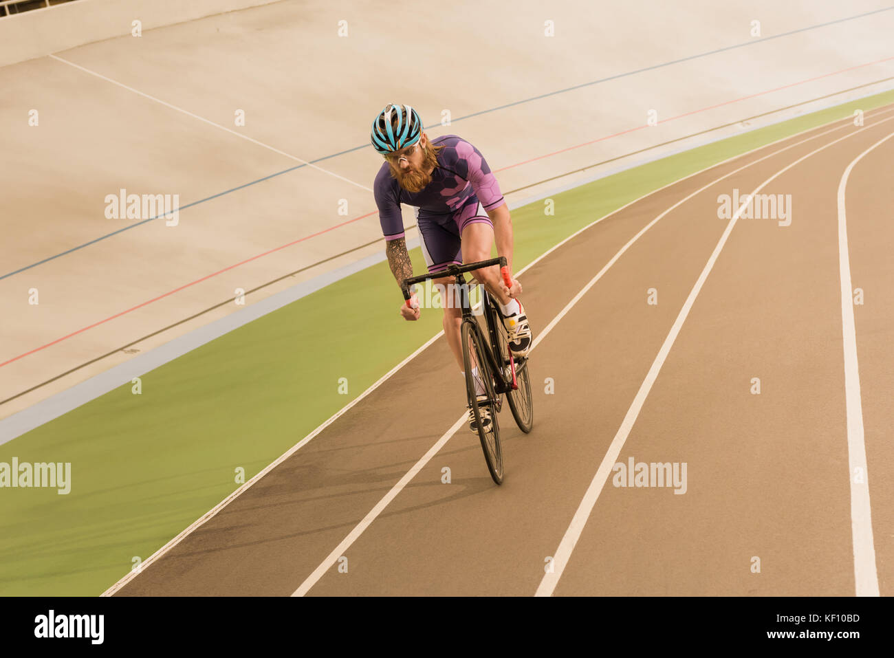 cyclist on cycle race track Stock Photo - Alamy