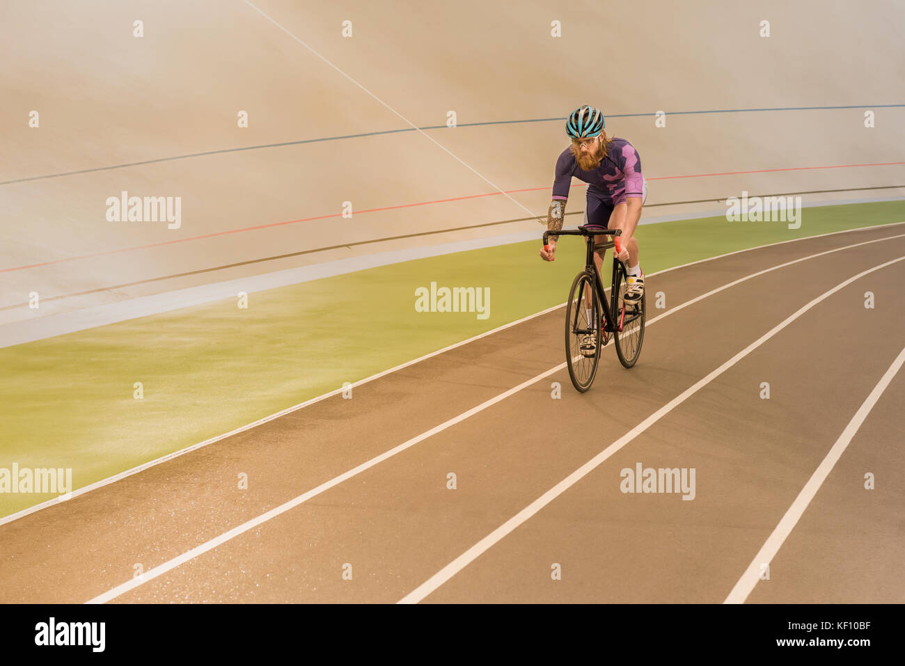 cyclist on cycle race track Stock Photo - Alamy
