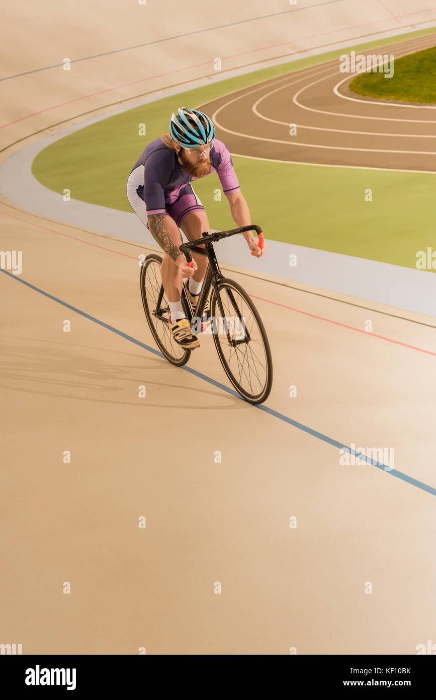 cyclist on cycle race track Stock Photo - Alamy