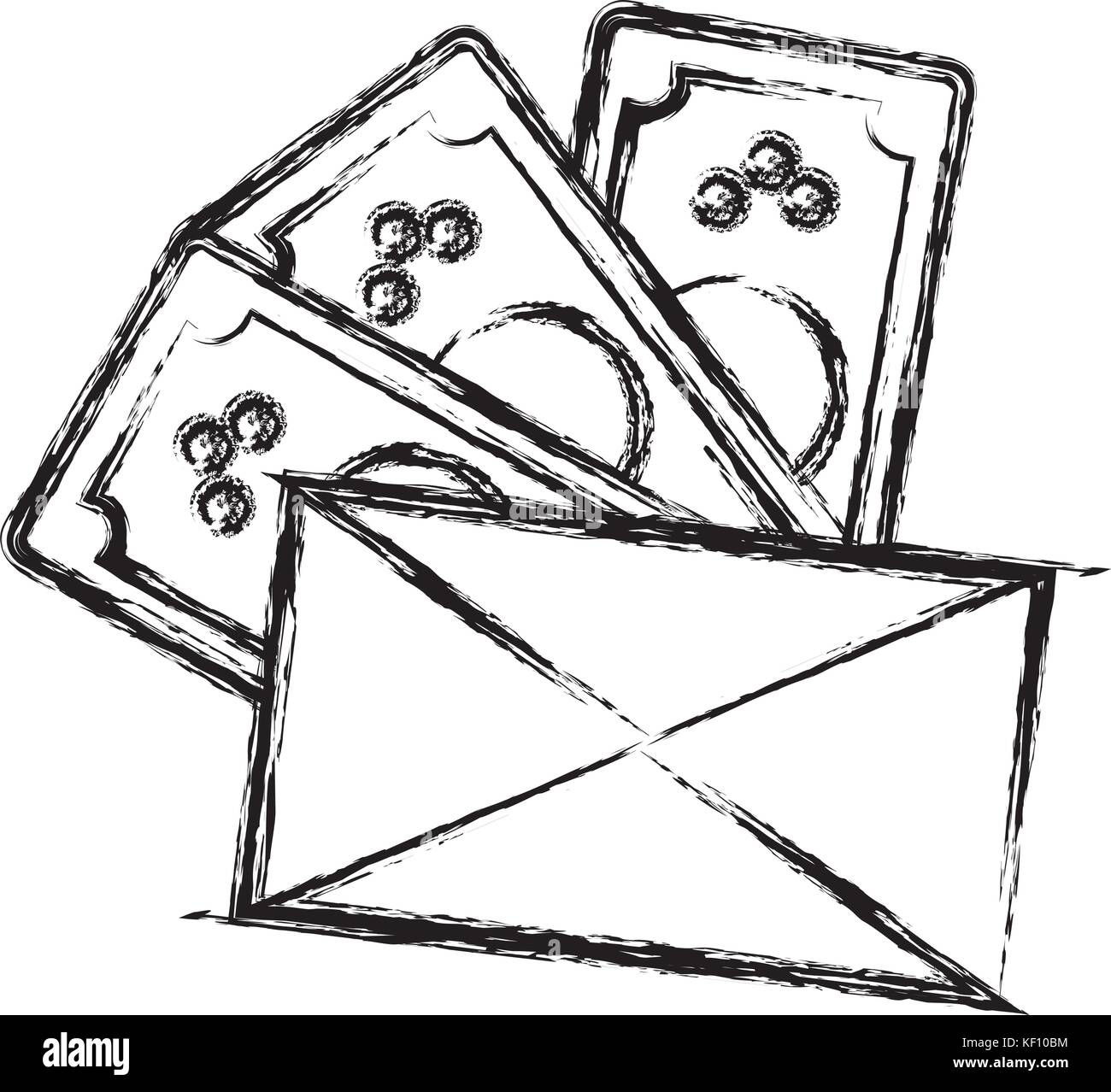 envelope with money bills icon over white background vector ...