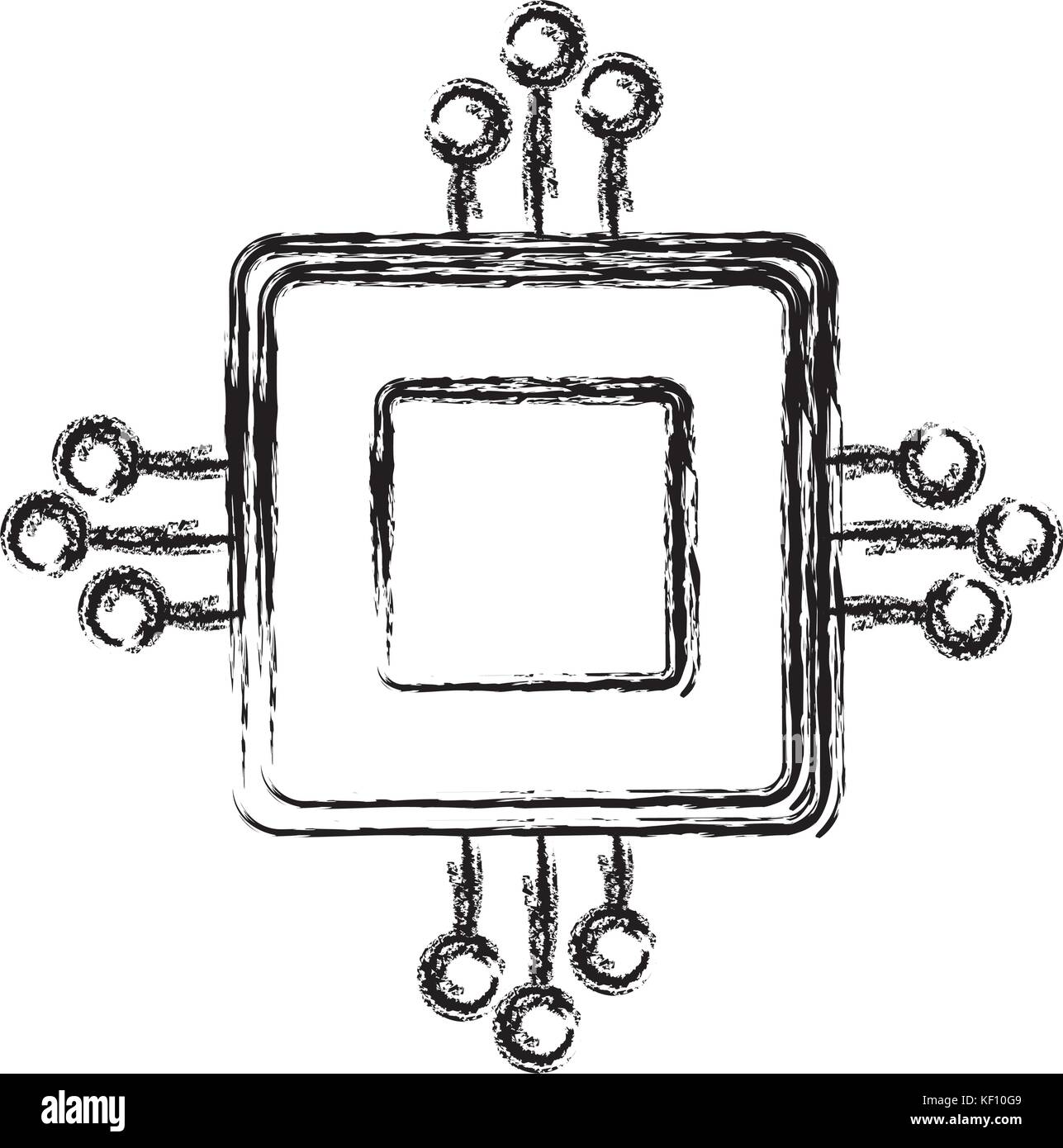 computer chip icon over white background vector illustration Stock ...