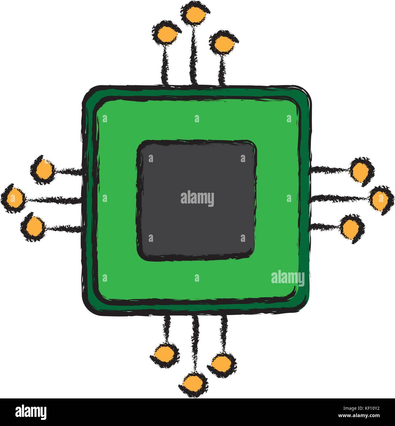 computer chip icon over white background vector illustration Stock ...