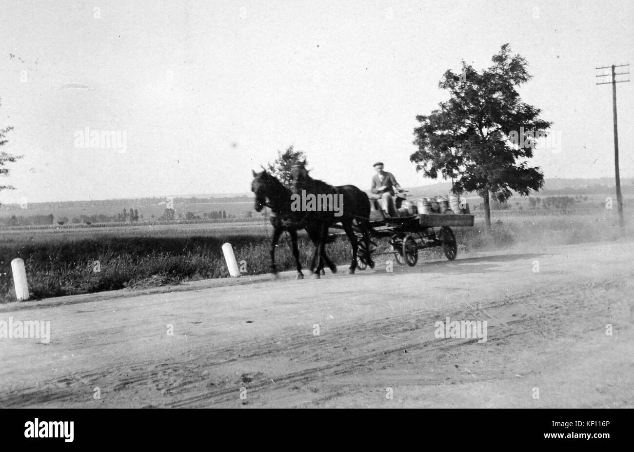 Landscape, Horse drawn carriage, teamster 4339 Stock Photo - Alamy