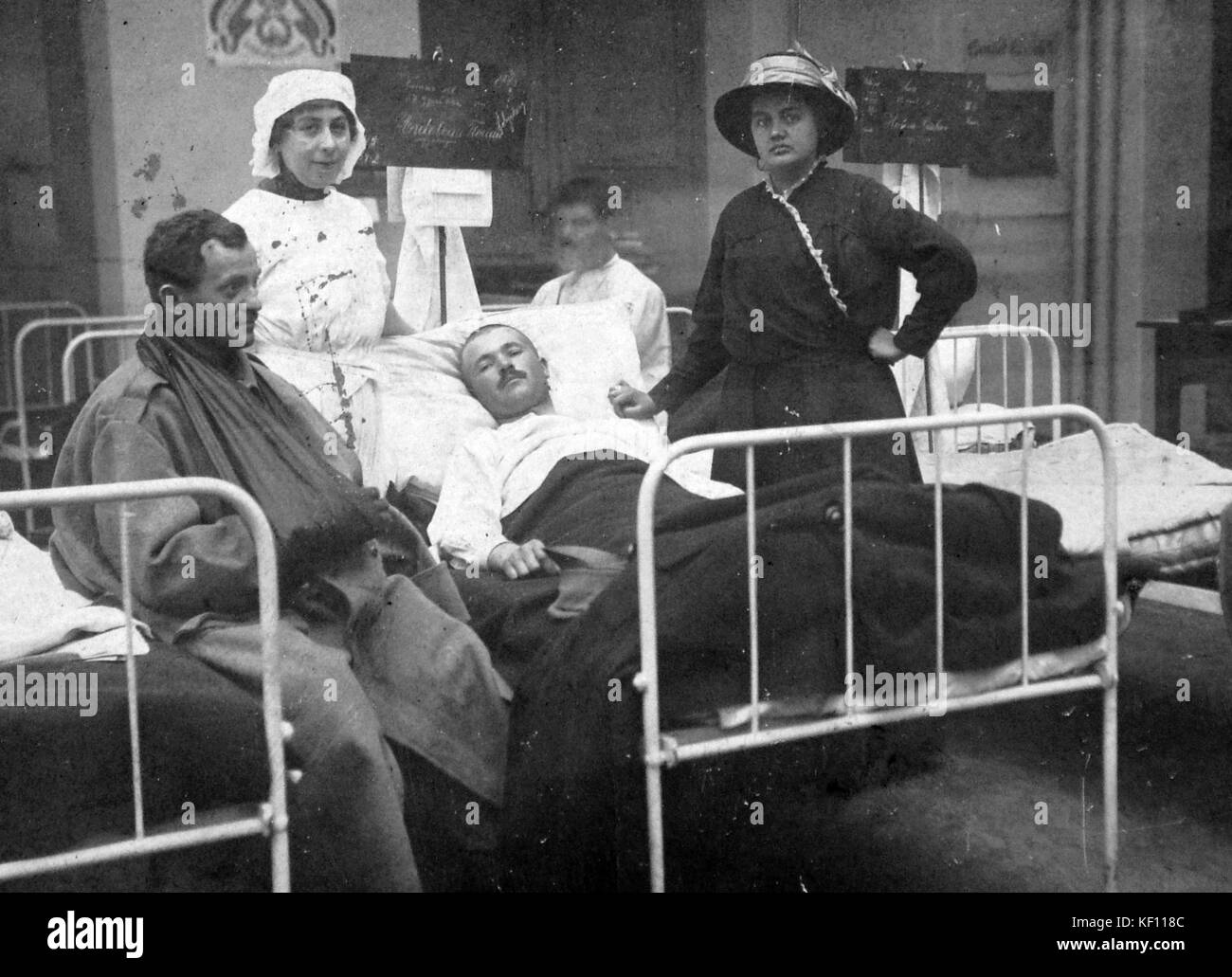 First World War, nurse, medical institution, illness, tableau, men ...