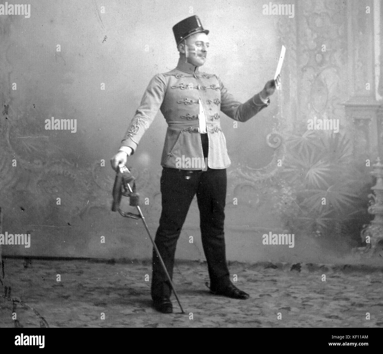 Man, uniform, sword, studio, soldier 4448 Stock Photo - Alamy