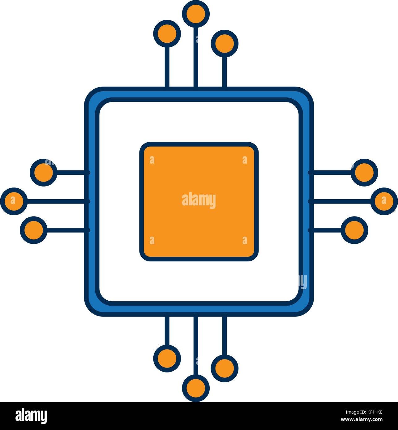 computer chip icon over white background vector illustration Stock ...