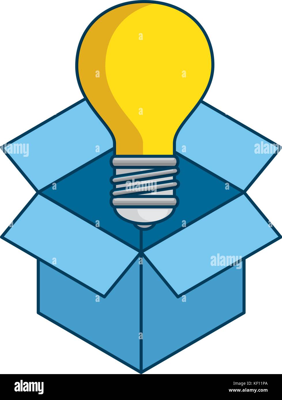 box with bulb light isolated icon vector illustration design Stock ...
