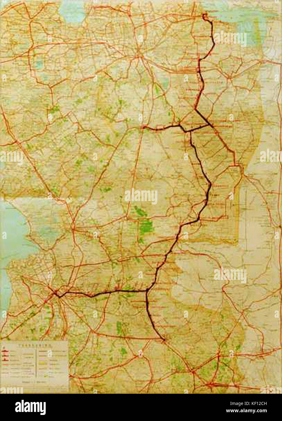 Kaart NOLS met route Stock Photo - Alamy