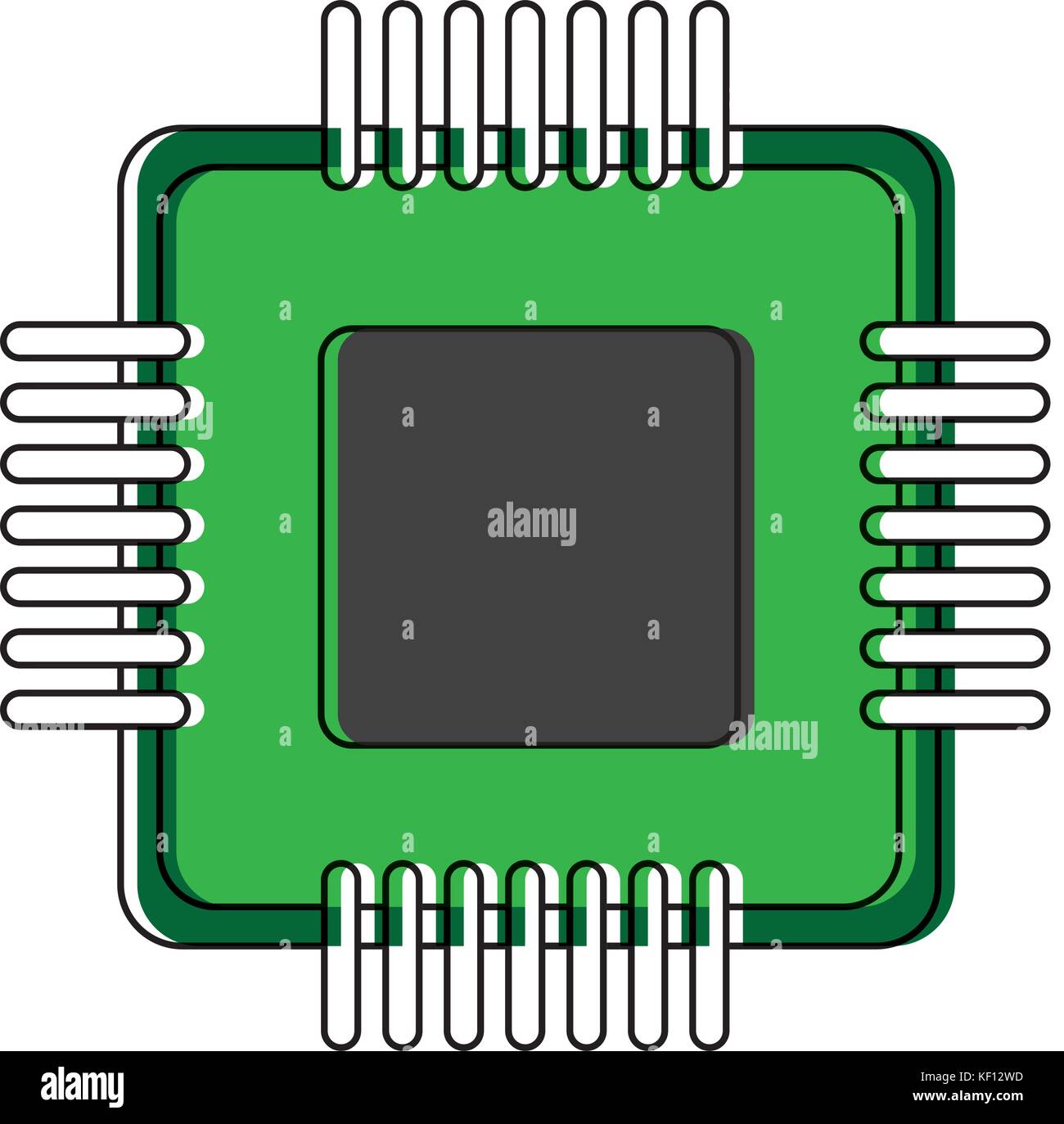 computer chip icon over white background vector illustration Stock ...