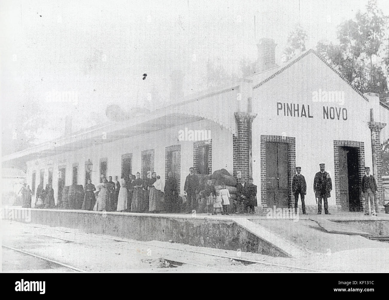 Estacao de Pinhal Novo nos finais Sec XIX Stock Photo - Alamy
