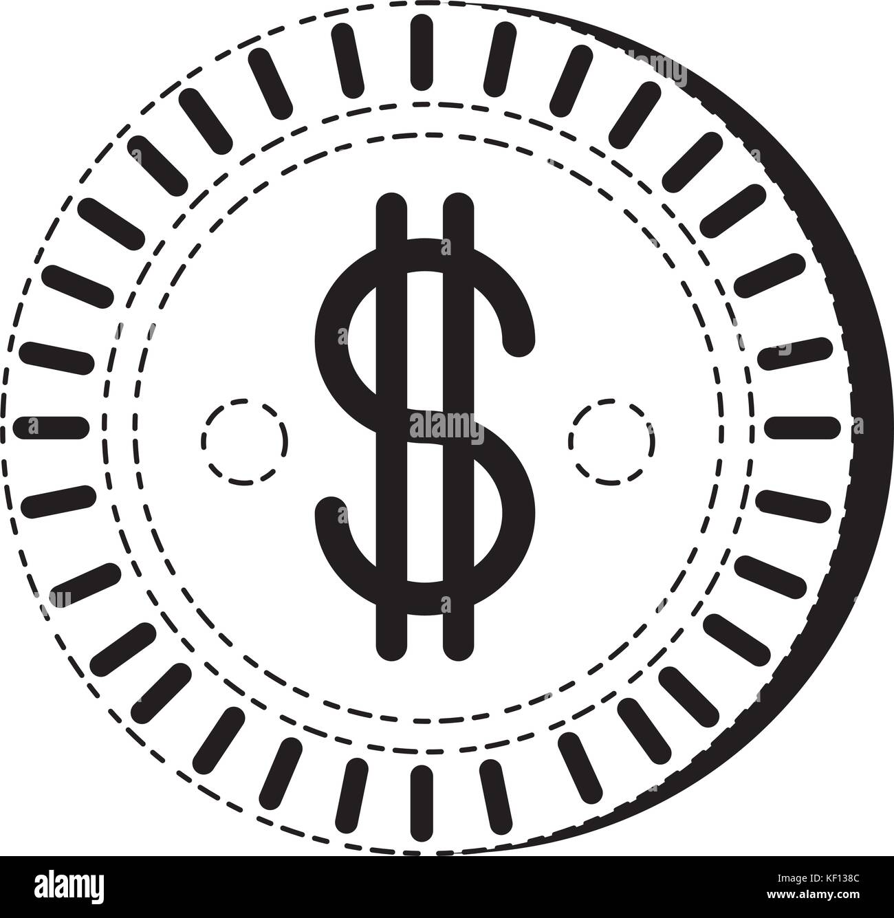 money coin icon over white background vector illustration Stock Vector ...