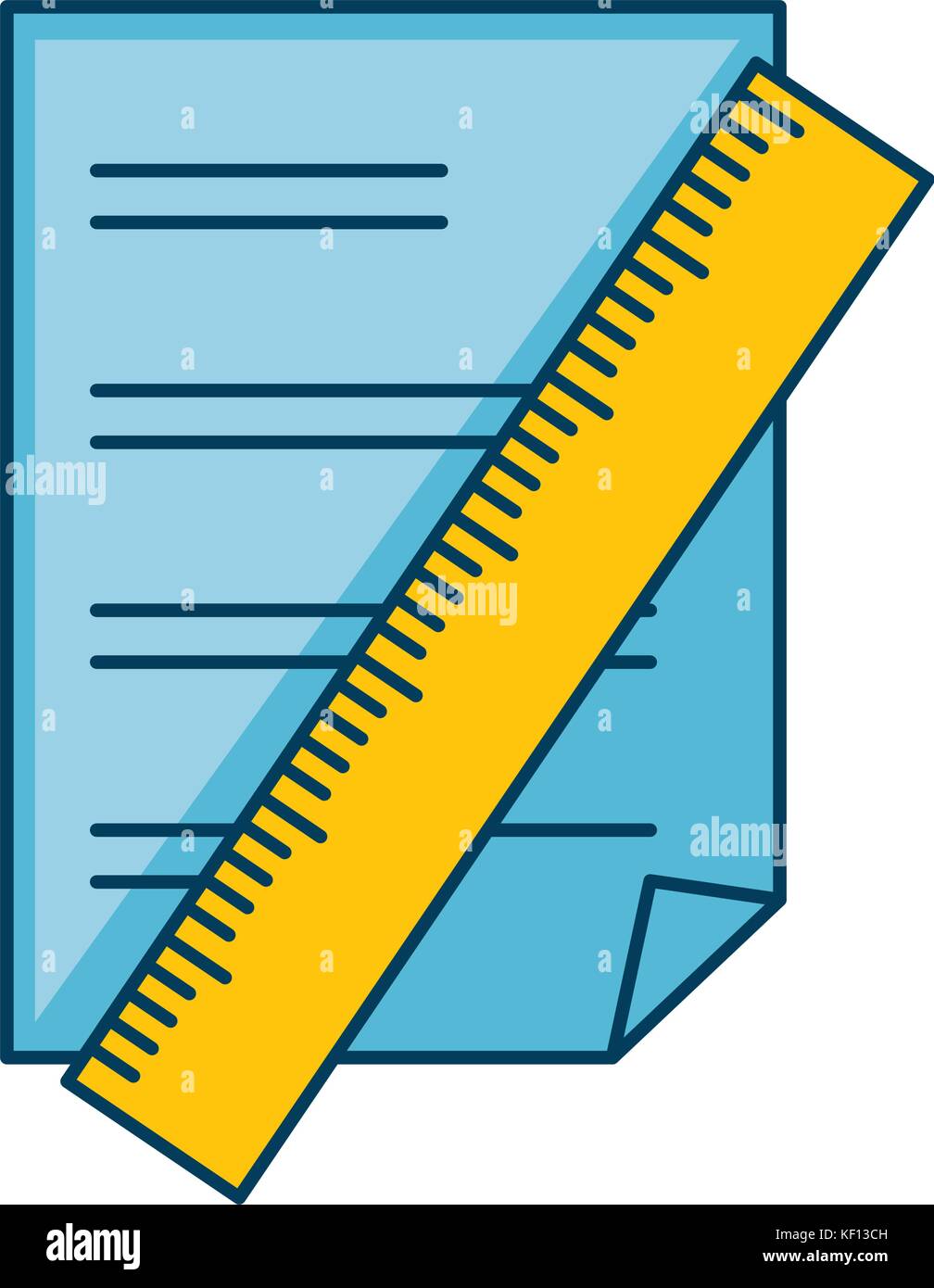 paper document with rule vector illustration design Stock Vector Image ...