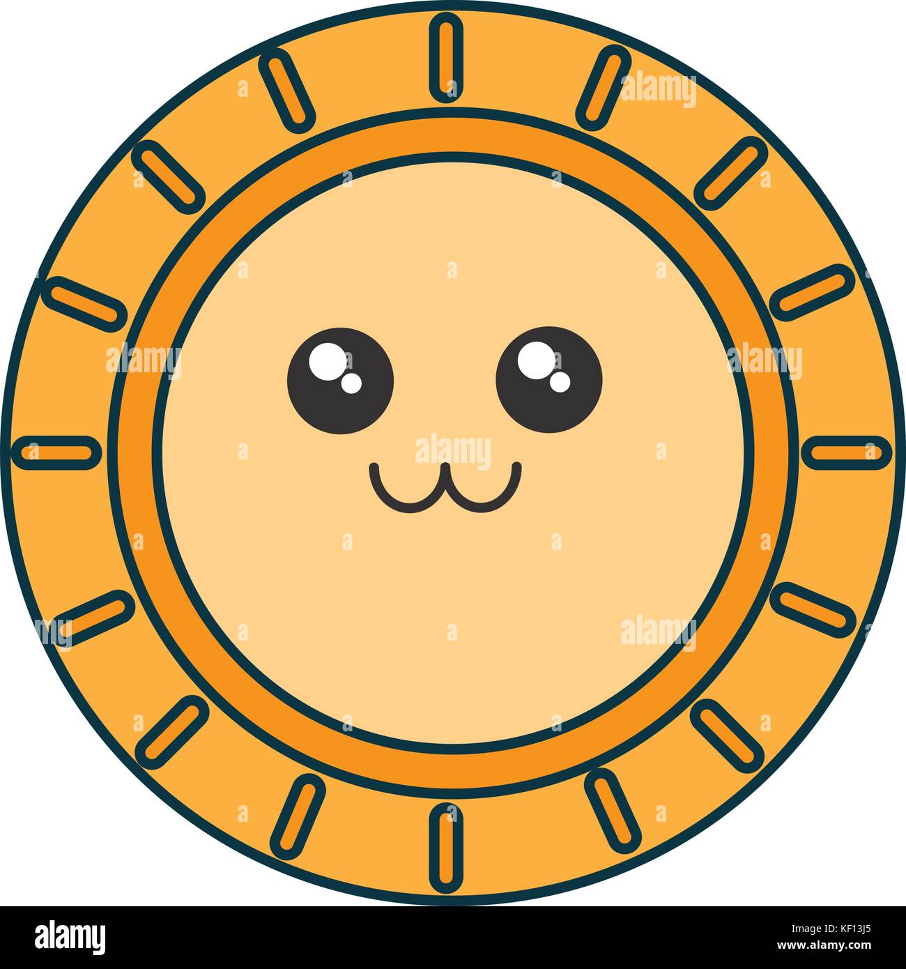 kawaii money coin icon over white background vector illustration Stock ...