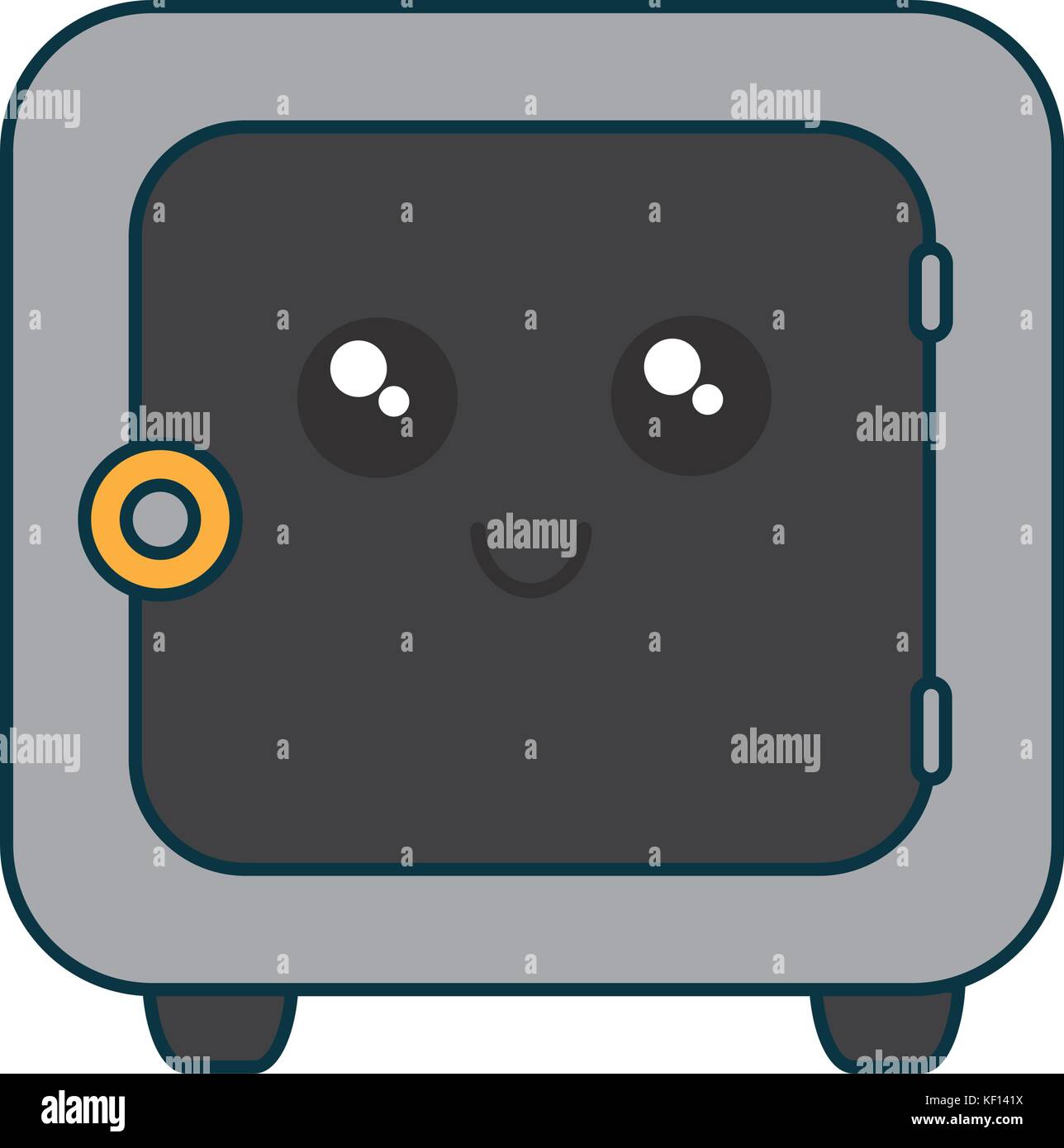 kawaii safe box icon over white background vector illustration Stock ...