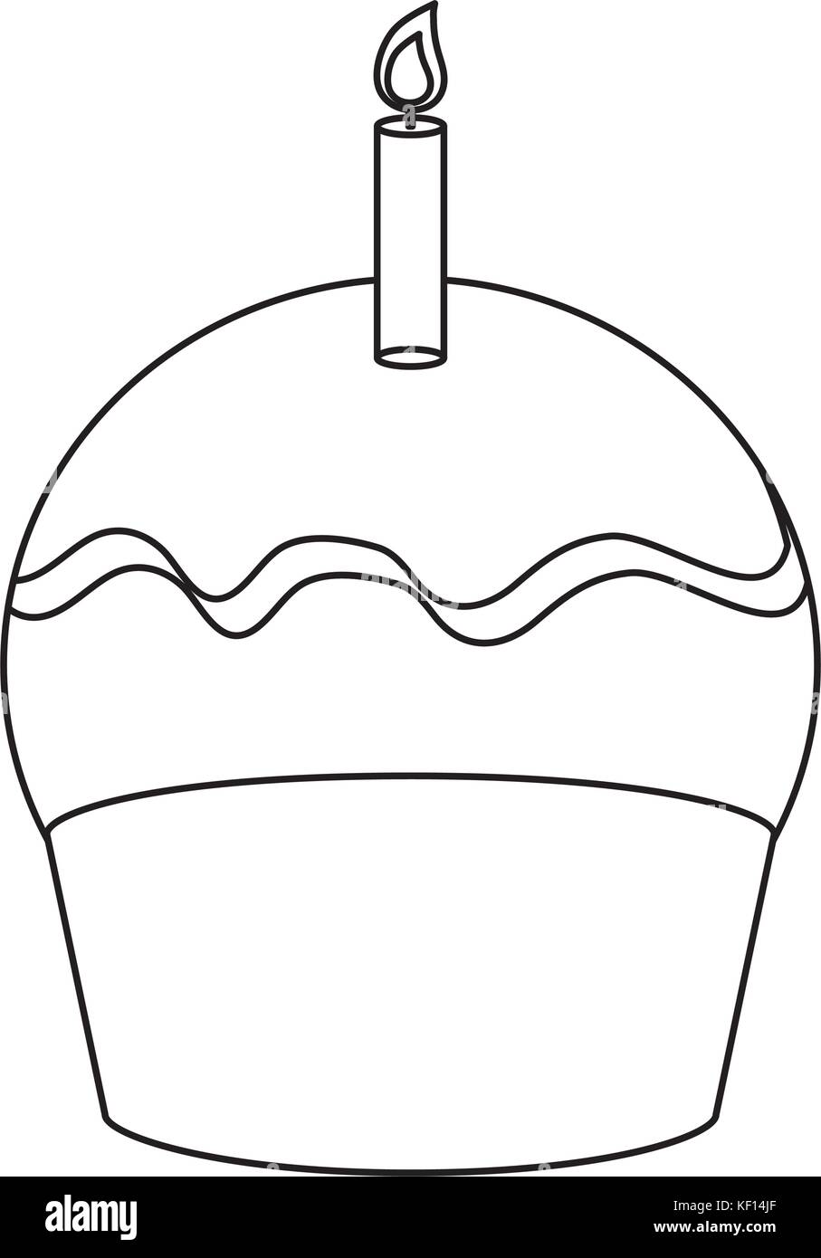 birthday cupcake icon over white background vector illustration Stock ...