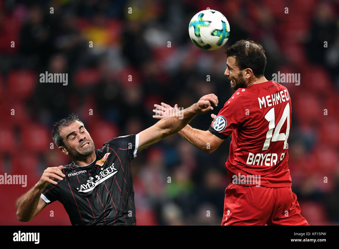 Leverkusen's Admir Mehmedi (R) and Berlin's Marc Torrejon vying for the ...