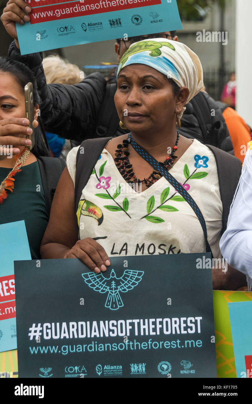 London, UK. October 24, 2017 - Guardians of the Forest, indigenous ...