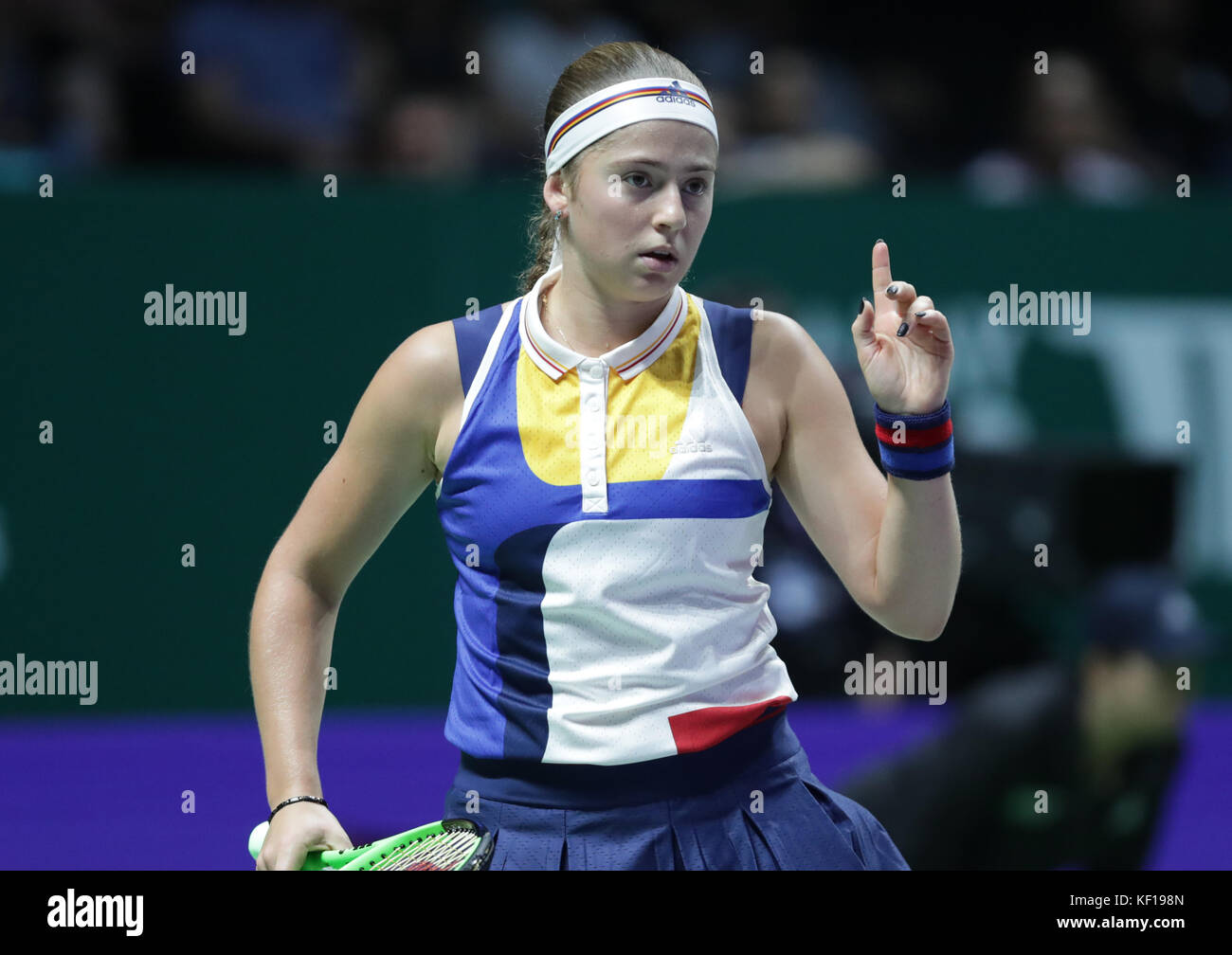 Singapore. 24th Oct, 2017. Latvian tennis player Jelena Ostapenko is in ...