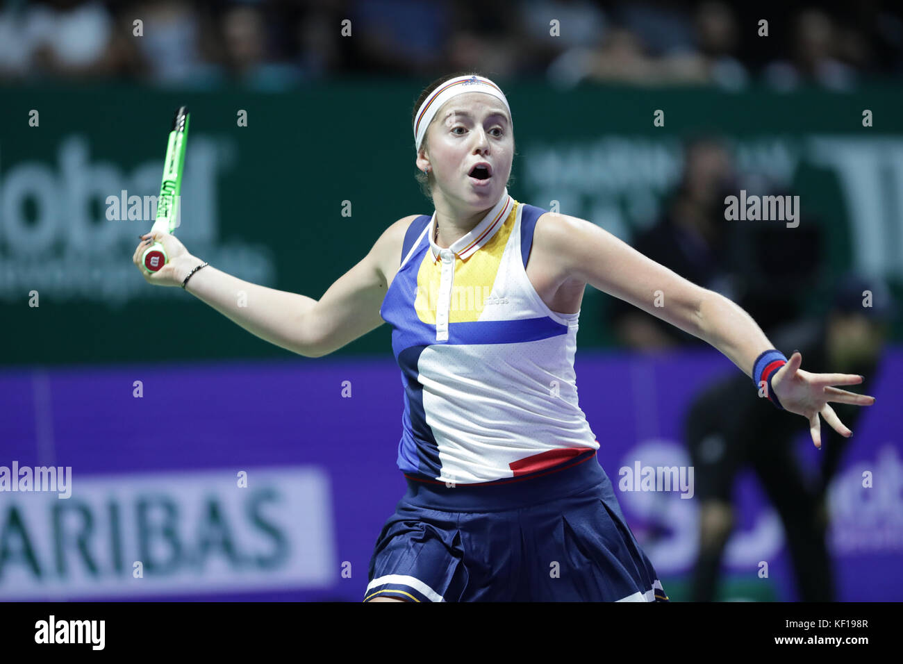 Singapore. 24th Oct, 2017. Latvian tennis player Jelena Ostapenko is in ...