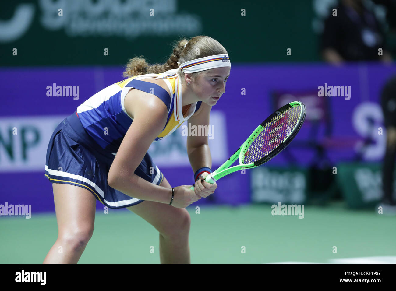 Singapore. 24th Oct, 2017. Latvian tennis player Jelena Ostapenko is in ...