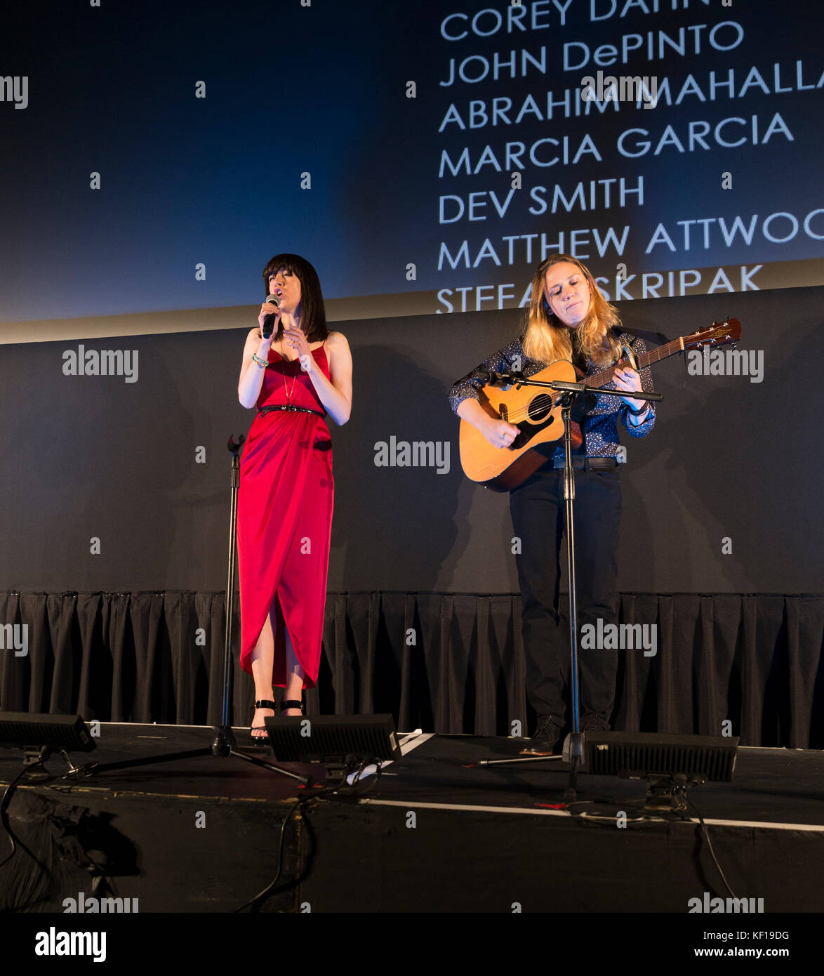 New York, United States. 24th Oct, 2017. Lena Hall and Alyssa Robbins ...