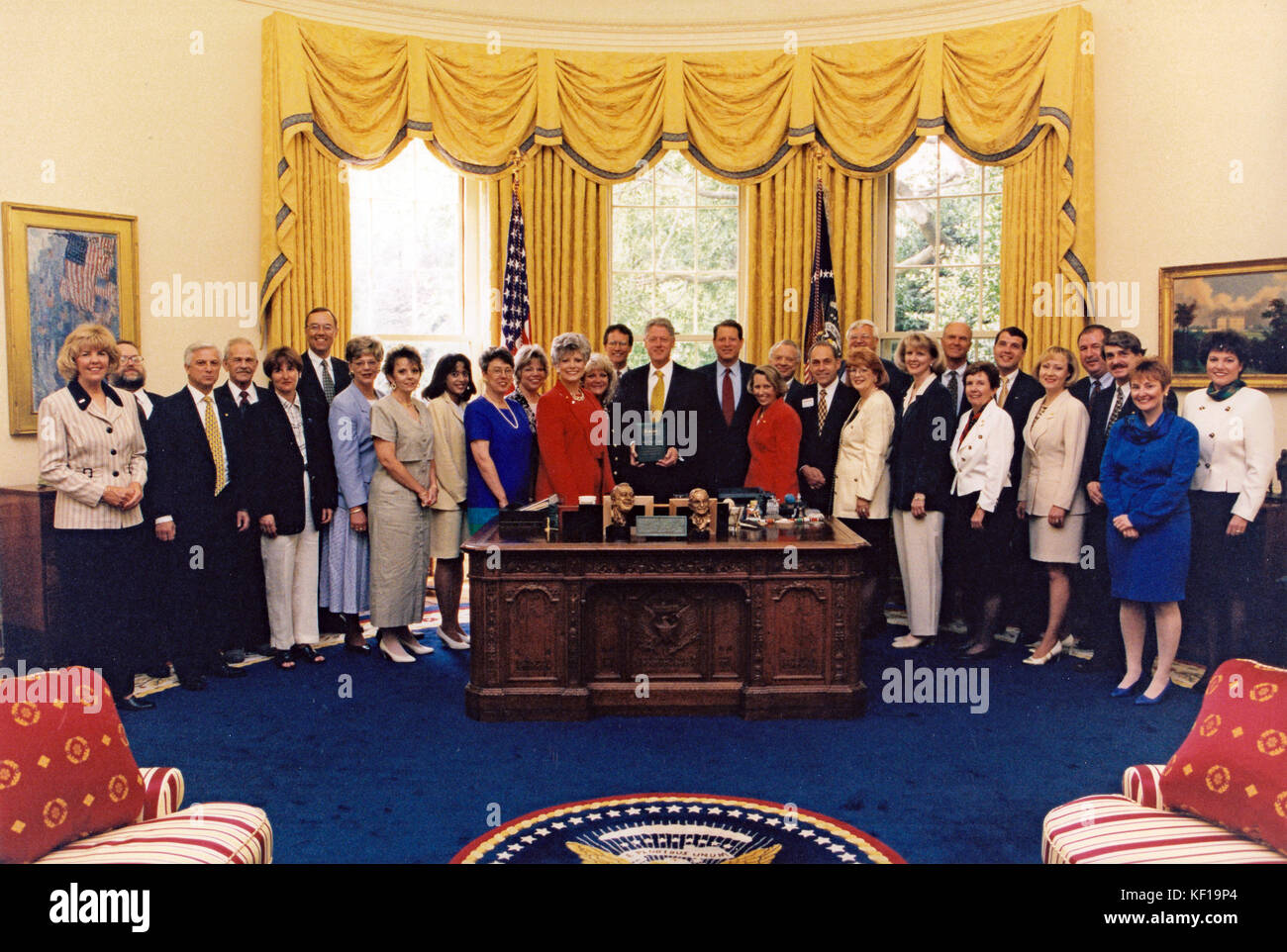 United States President Bill Clinton and US Vice President Al Gore meet ...