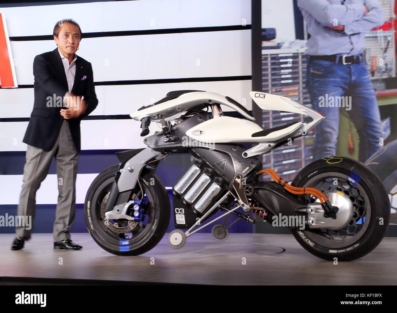 Tokyo, Japan. 25th Oct, 2017. Japanese motorcycle maker Yamaha Motor ...