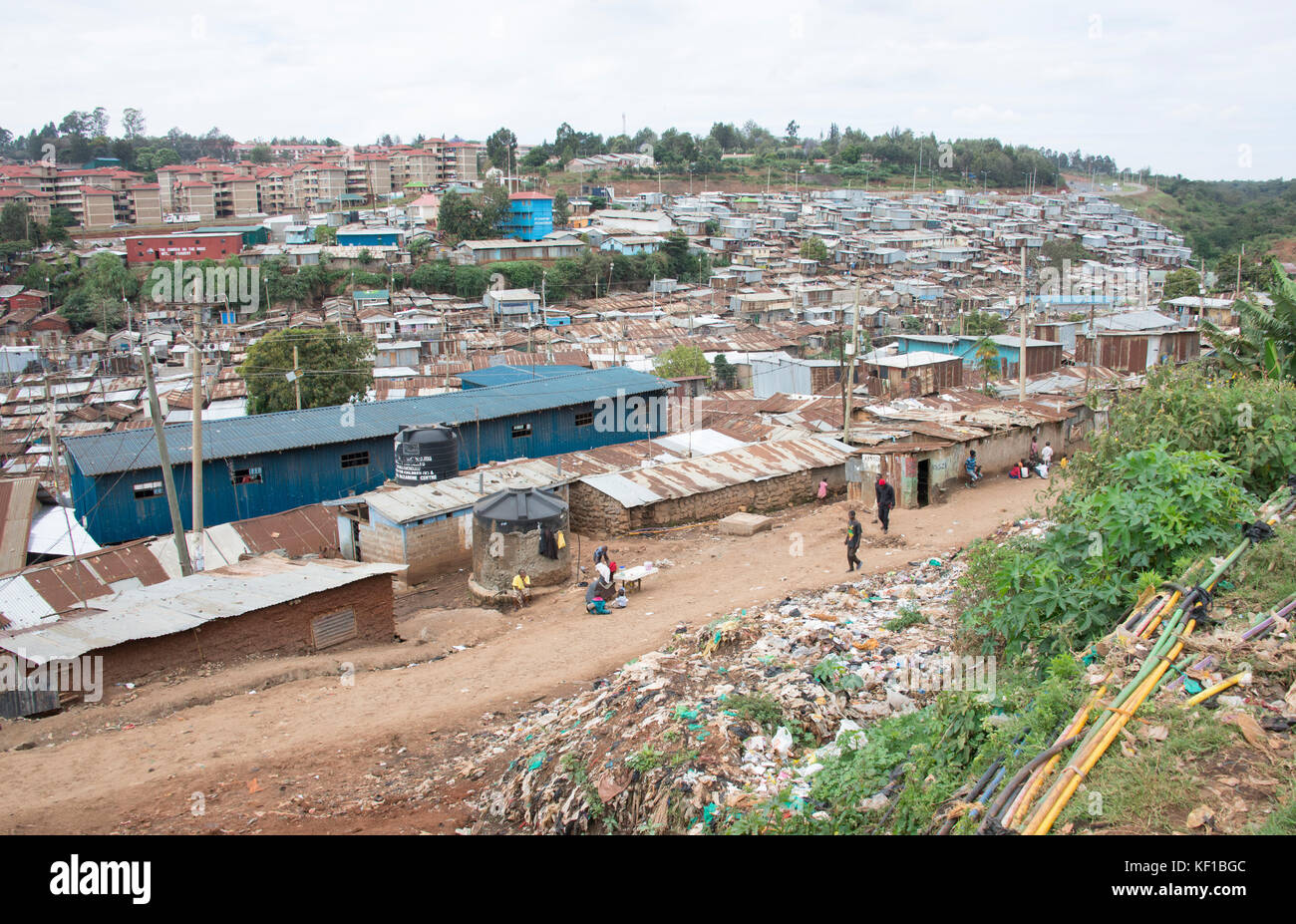Nairobi, Kenya. 23rd Oct, 2017. View of Kibera, the slum region of ...