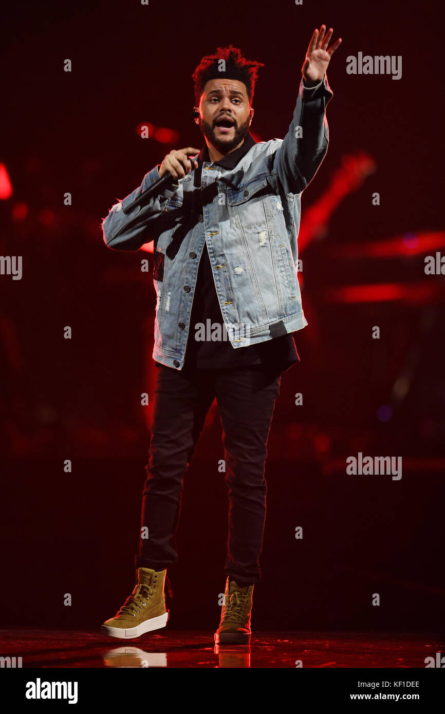Miami, FL, USA. 24th Oct, 2017. The Weeknd performs at the ...