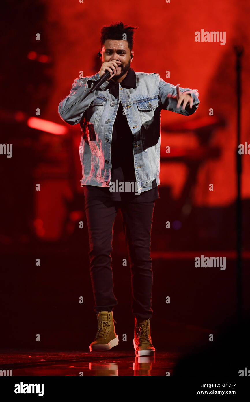 Miami, FL, USA. 24th Oct, 2017. The Weeknd performs at the ...