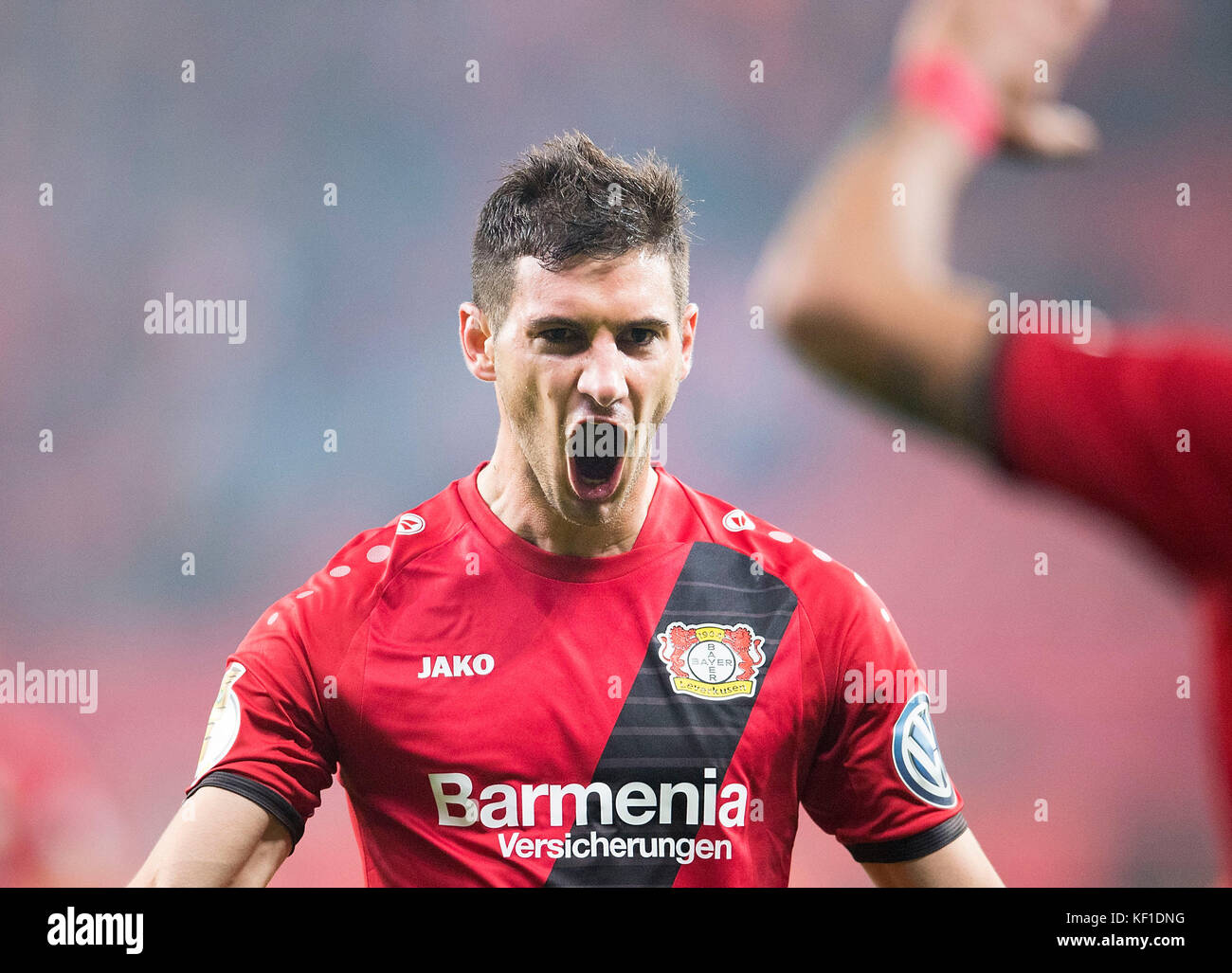 jubilation Lucas ALARIO (LEV) after seinem goal zum 2:1, Fussball, DFB ...