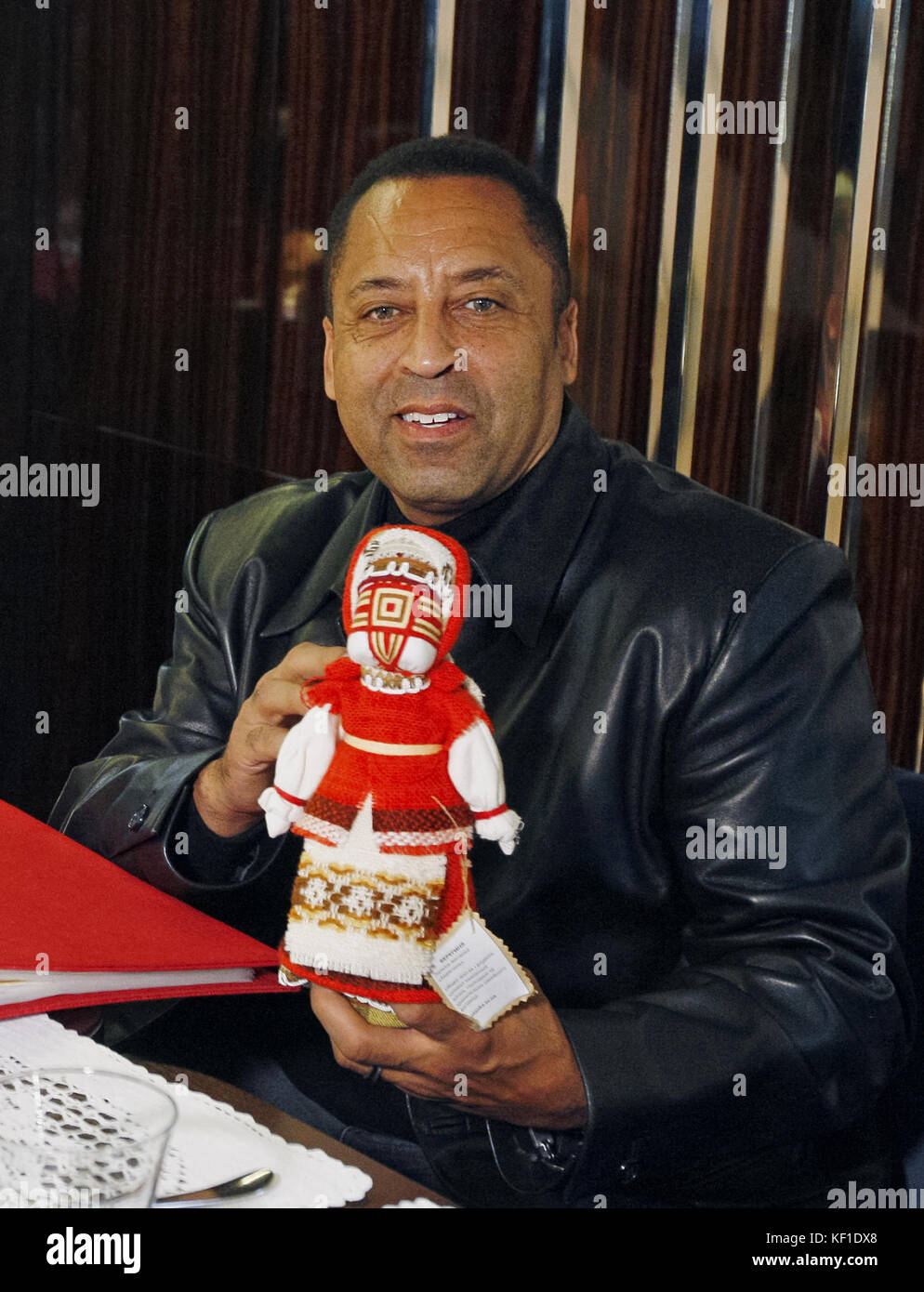 Kiev, Ukraine. 25th Oct, 2017. U.S. designer KEITH HOLMAN shows a doll ...