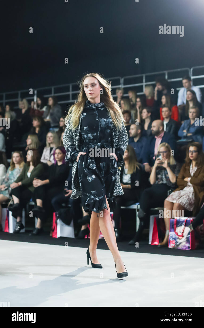 Zagreb, Croatia. 24th Oct, 2017. Fashion model wearing clothes for ...