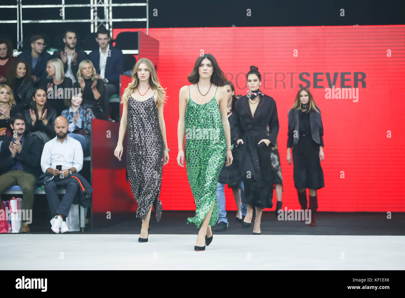 Zagreb, Croatia. 24th Oct, 2017. Fashion model wearing clothes for ...