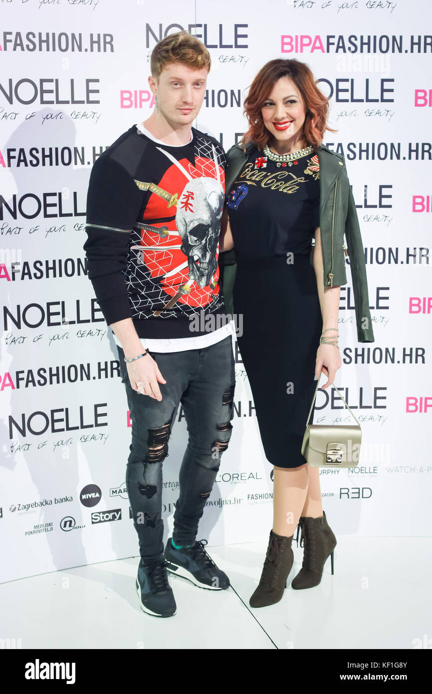 Zagreb, Croatia. 24th Oct, 2017. Couple fashion model Mario Percic and ...