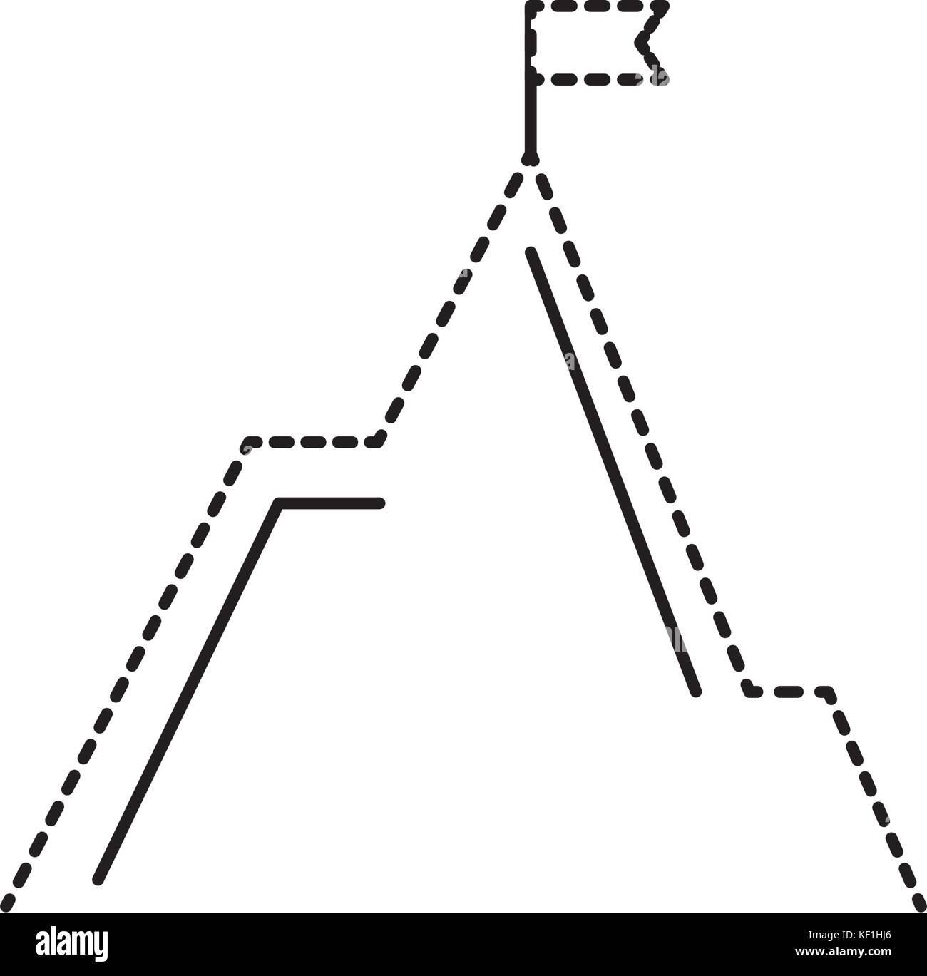 dotted shape nature mountain ecology with flag design Stock Vector ...