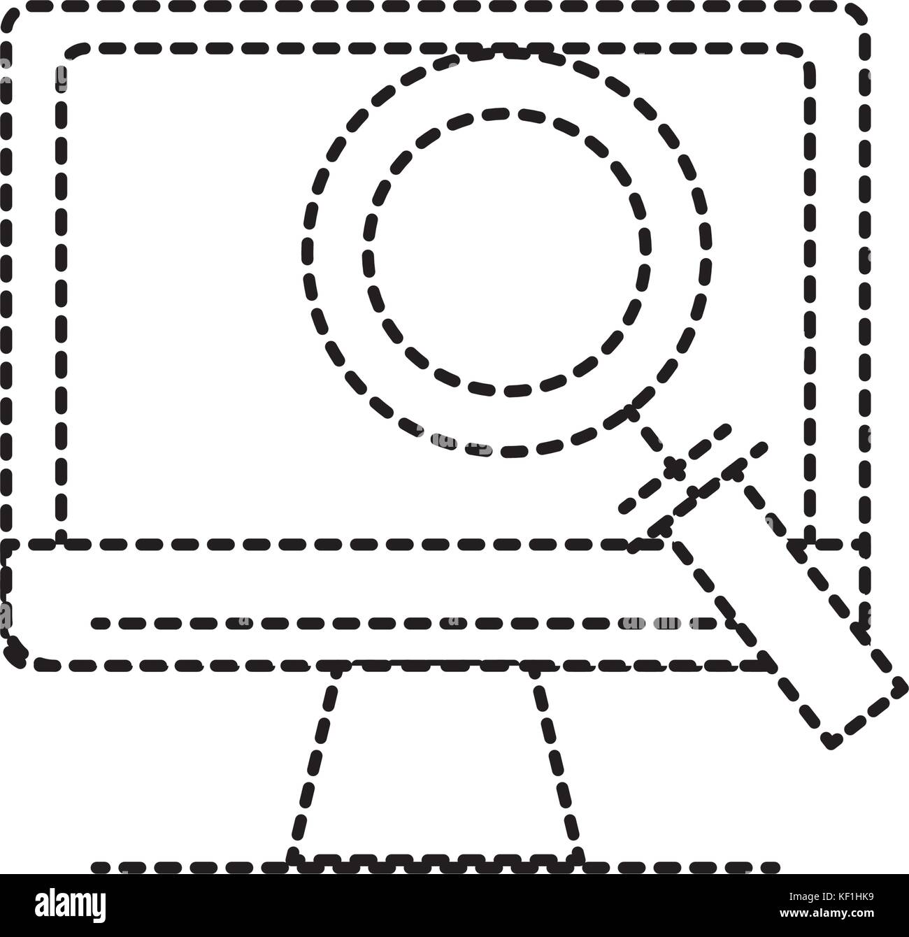 dotted shape computer technology information with magnifying glass ...