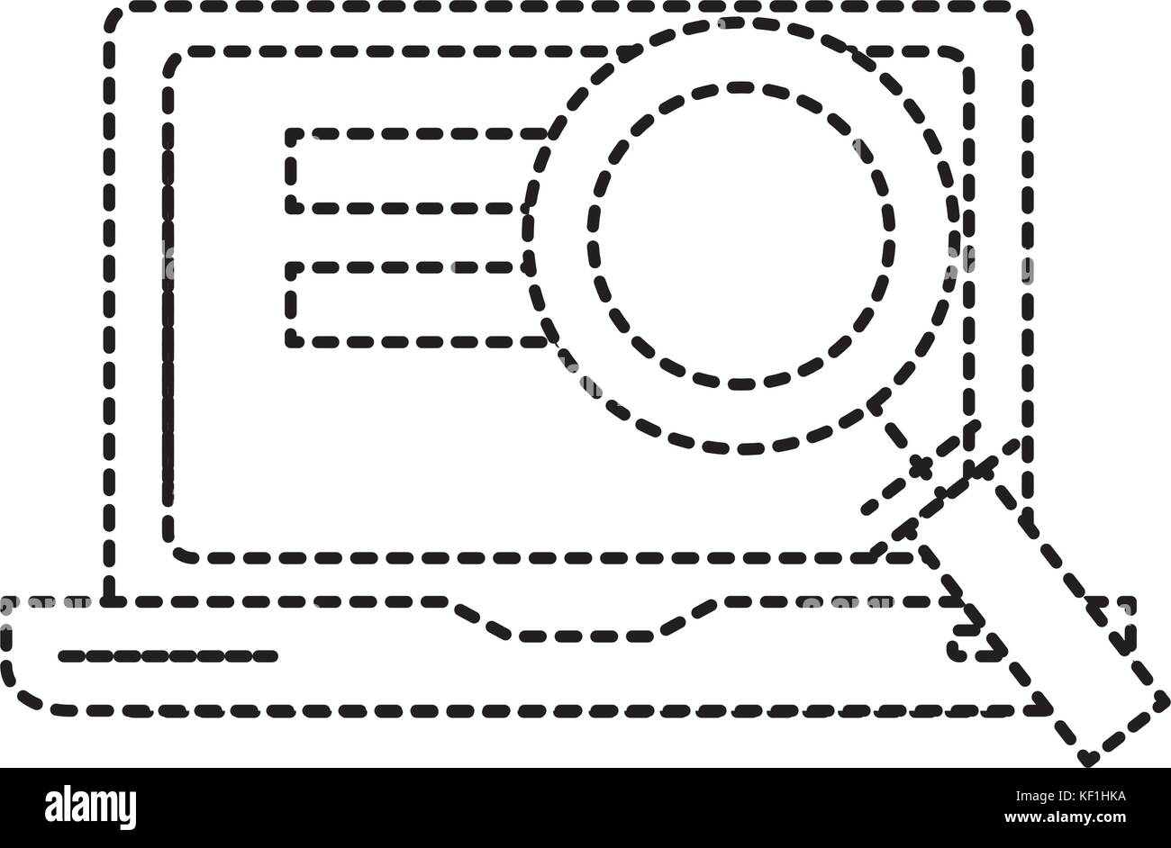 dotted shape laptop technology information with magnifying glass Stock ...