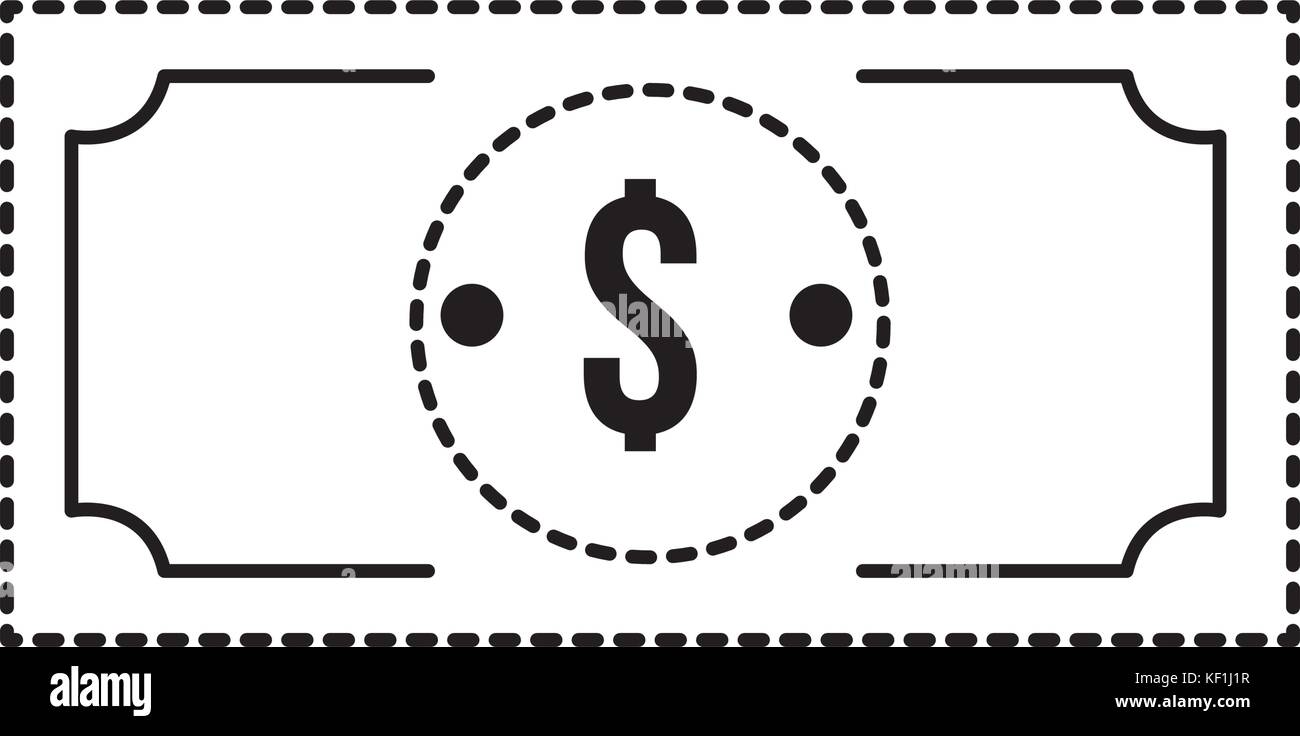 dotted shape bill dollar cas money currency Stock Vector Image & Art ...