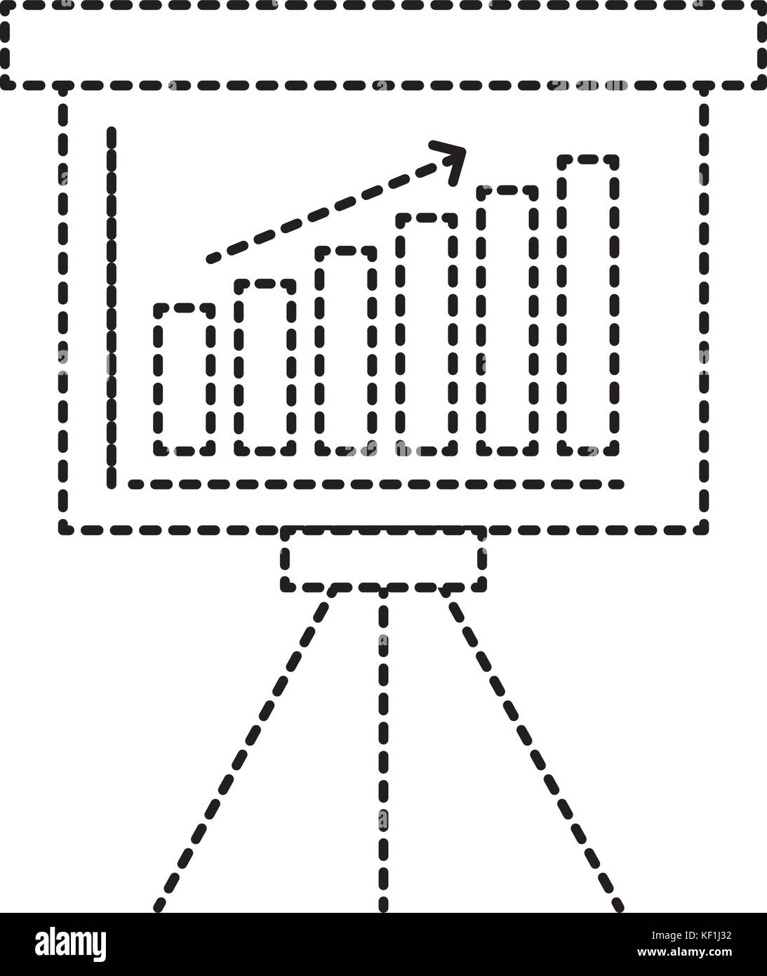 dotted shape strategy presentation with statistics bar and arrow ...